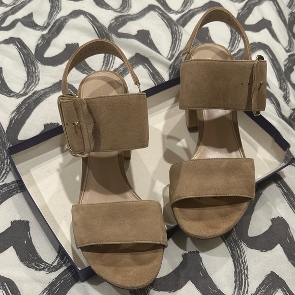 Stuart Weitzman | Shoes | Stuart Weitzman Tan Block Heel Sandals | Poshmark
